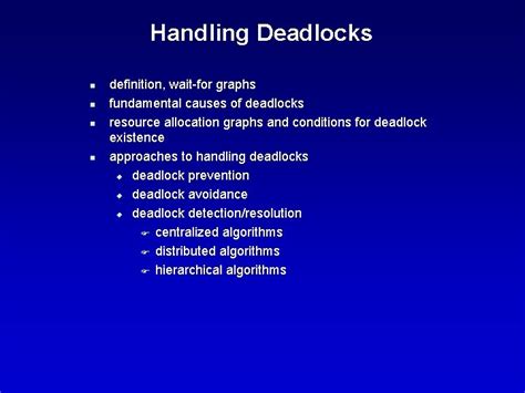 Handling Deadlocks N N Definition Waitfor Graphs Fundamental