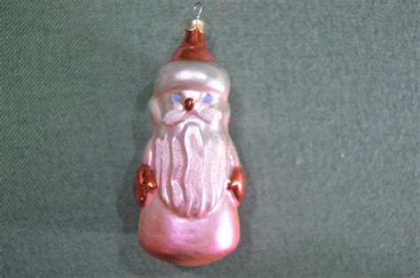 Купить Елочная стеклянная игрушка Дед Мороз Стекло подвес 20 СССР цены фото описание