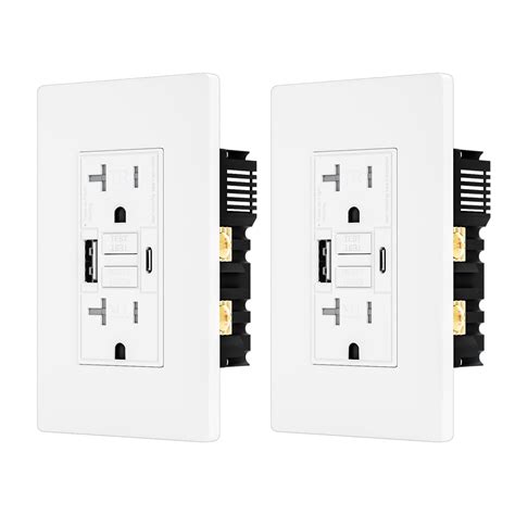 20amp Gfci Outlet With 48a24w Type A And Type C Usb Charging Ports