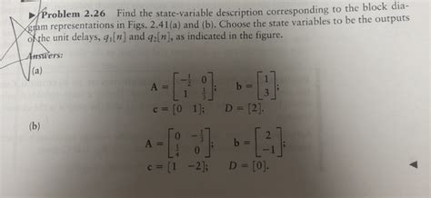 Solved Problem 226 Find The State Variable Description