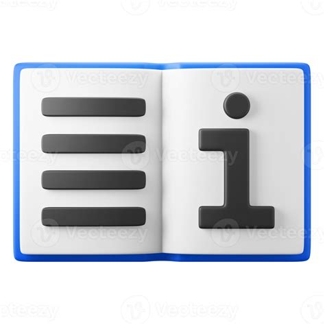 User Manual Info Open Book Symbol User Interface Theme 3d Icon Render
