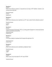 Comprehensive Summary Of CPT Additions Deletions And Revisions Course Hero