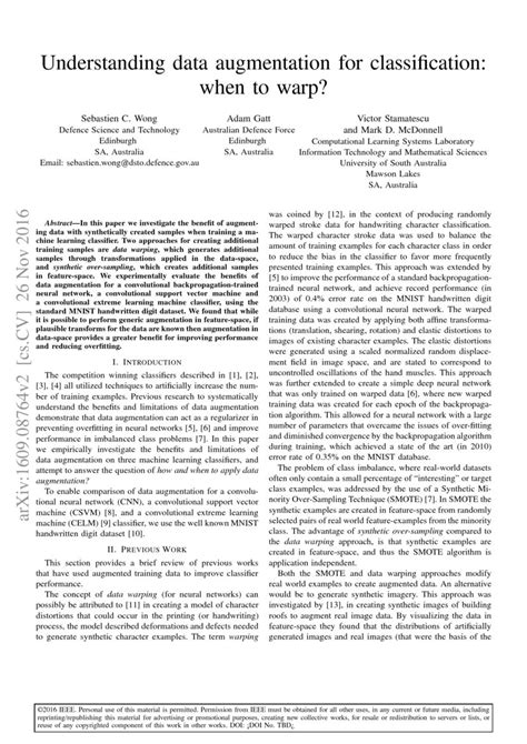 Understanding Data Augmentation For Classification When To Warp Deepai