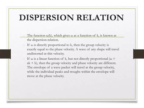 Group Velocity And Dispersion Ppt