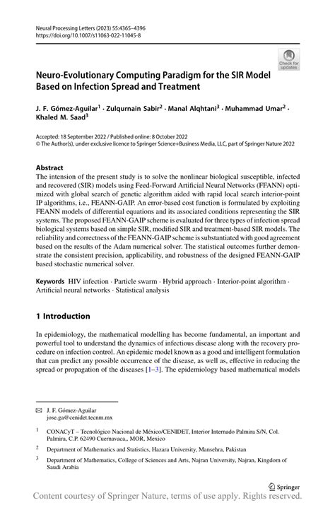 Neuro Evolutionary Computing Paradigm For The Sir Model Based On