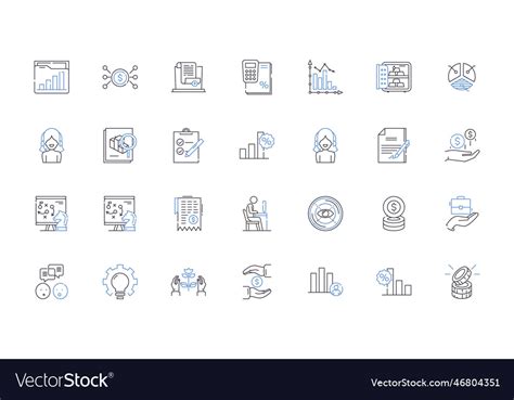 Capital Allocation Line Icons Collection Vector Image