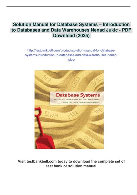 Summary Solution Manual For Database Systems Introduction To