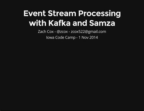 event stream processing with kafka and samza ppt