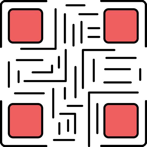 QR Code Icon In Black And Red Color Vector Art At Vecteezy