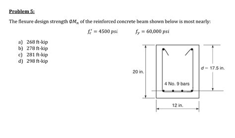Solved Problem The Flexure Design Strength OMn Of The Chegg