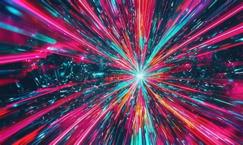 Vibrant Abstract Featuring Central Burst Light Surrounded By Radiating Lines In Various Colors