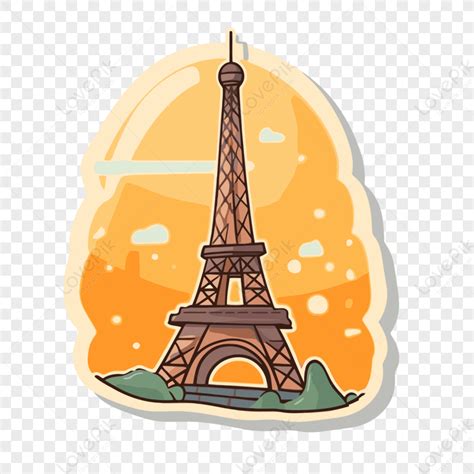 에펠탑이 그려진 에펠탑 스티커 일러스트 벡터상표 Png 일러스트 무료 다운로드 Lovepik
