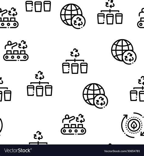 Recycle Factory Ecology Industry Seamless Pattern Vector Image