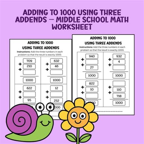 Adding To 1000 Using Three Addends By Ratchara SIM5163 TPT