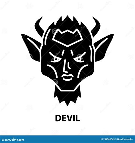 Devil Symbol Icon Black Vector Sign With Editable Strokes Concept