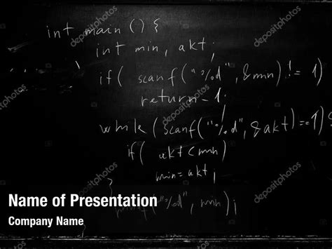 Programming School Blackboard Source Code Powerpoint Template
