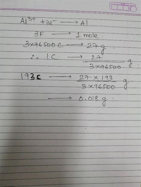 Calculate The Mass Of Ag Deposited At Cathode When A Current Of 2a Was Passed Through A Solution