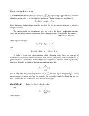 Recurrence Relations Docx Recurrence Relations A Recurrence Relation