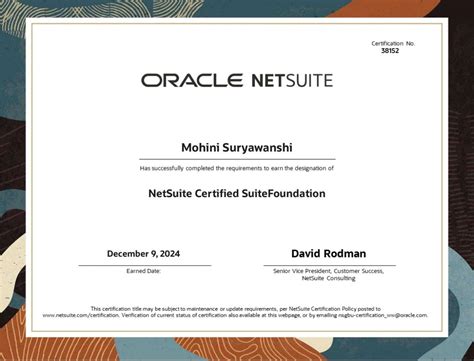 Mohini Suryawanshi On Linkedin Netsuitecertification Oracle