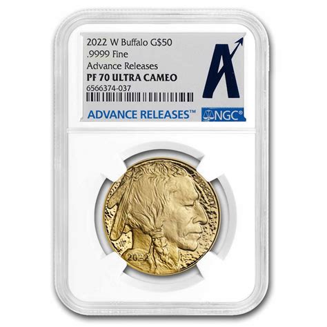 Buy 2022 W 1 Oz Proof Gold Buffalo Pf 70 Ngc Advanced Release Apmex