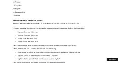 multistep tag creation codesandbox