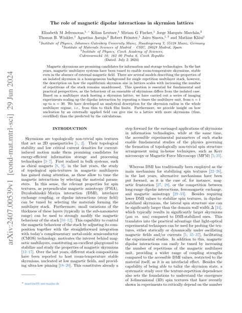 Pdf The Role Of Magnetic Dipolar Interactions In Skyrmion Lattices