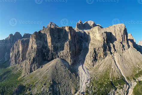 Aerial View Of Gardena Pass Passo Gardena Rifugio Frara Dolomiti