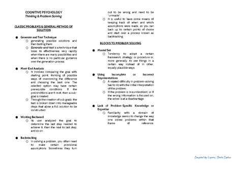 5 Thinking And Problem Solving Cognitive Psychology Thinking And Problem