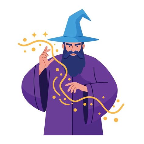 Wizard Character Casting Spell In Flat Design Style Art 60400993 Vector Art At Vecteezy