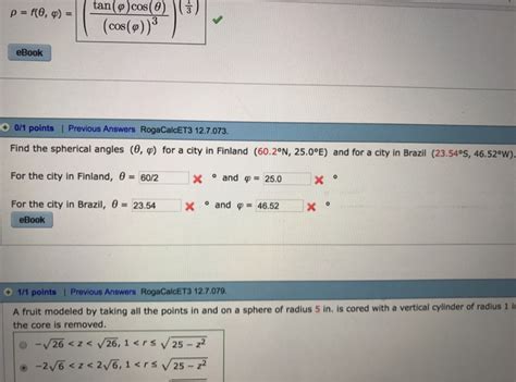 Solved Find The Spherical Angles Theta Phi For A City In
