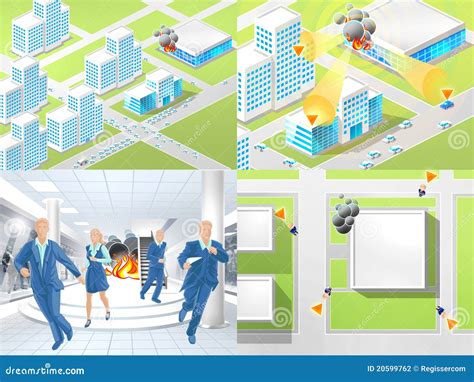 Instructions In Case Of Fire Stock Illustration Illustration Of Information Away