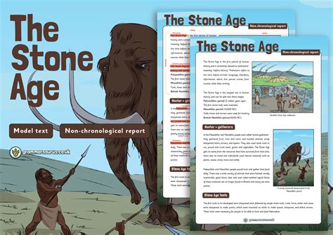Year 6 Model Text Non Chronological Report The Stone Age Grammarsaurus