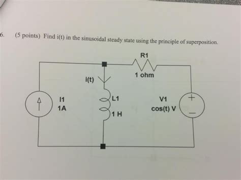 solved 6 5 points find i t in the sinusoidal steady