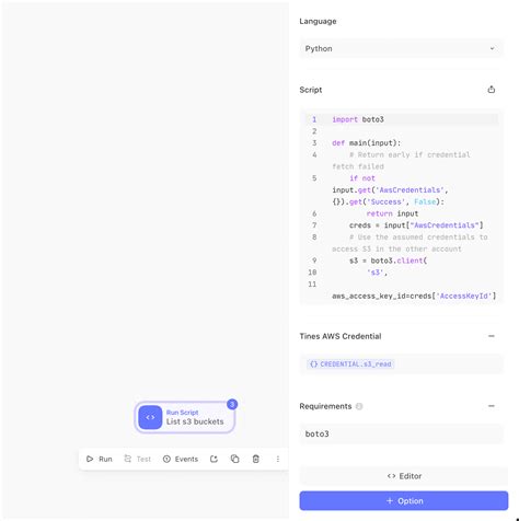 Run Python Script Docs Tines