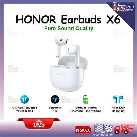 Honor Earbuds X Wireless Earbuds Original New Set Shopee Malaysia