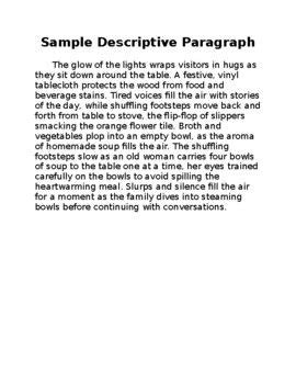 Descriptive Paragraph Example Examples Of Descriptive Writing Paragraph Writing Writing Response