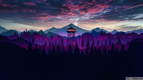 Forest Scenery Watchtower 4k Wallpaper Download