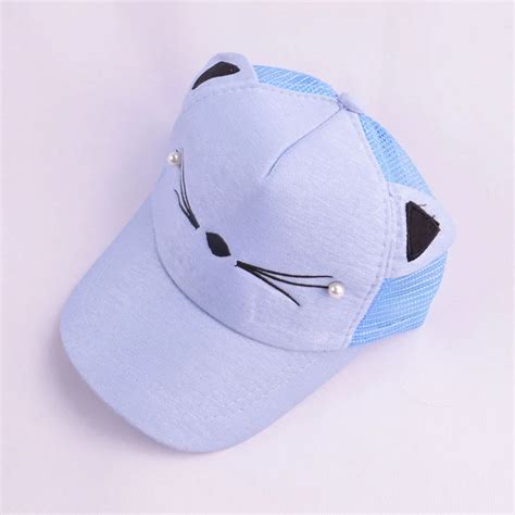 Милая детская шапка с кошачьими ушками для мальчиков и девочек бейсбольная кепка на весну и