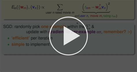 Stochastic Gradient Descent 第十五講：matrix Factorization Coursera