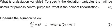 Solved What Is A Deviation Variable To Specify The