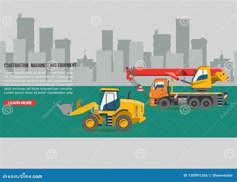 Vector Excavator For Construction Digger Or Bulldozer Excavating With Shovel And Excavation