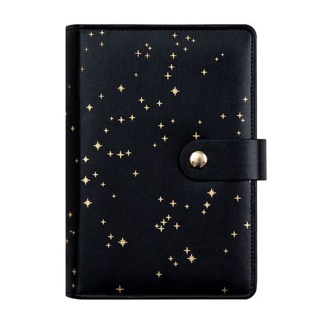 Black And Gold Loose Leaf Password Notebookdiaryjournal Hardback