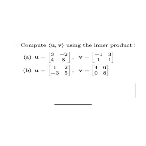 Solved Compute Uv ﻿using The Inner