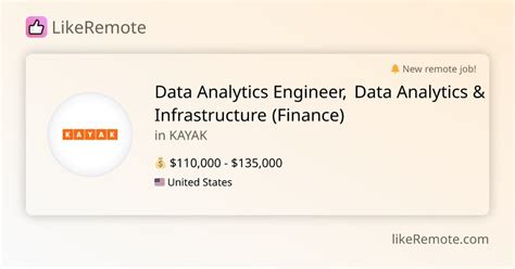 📩 Data Analytics Engineer Data Analytics And Infrastructure Finance At 🏢 Kayak Salary 💰