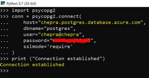 Python X Can T Connect To Azure Postgres With Psycopg The Server Name You Tried Cannot Be