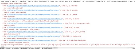 Mysql出现问题：error 1064 42000 You Have An Error In Your Sql Syntax