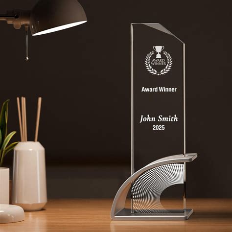 Custom Crystal Award Plaque Laser Engraved Personalized Trophy For