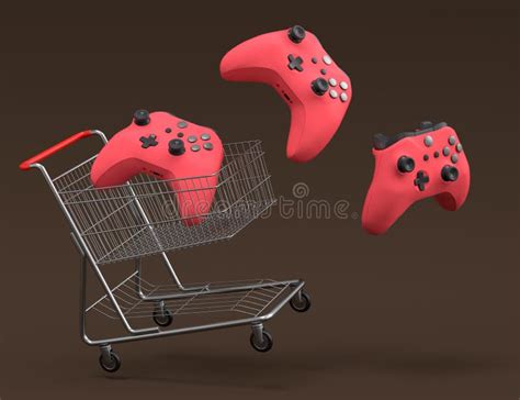 Set Of Flying Gamer Joysticks Or Gamepads On Dark Background Stock Illustration Illustration