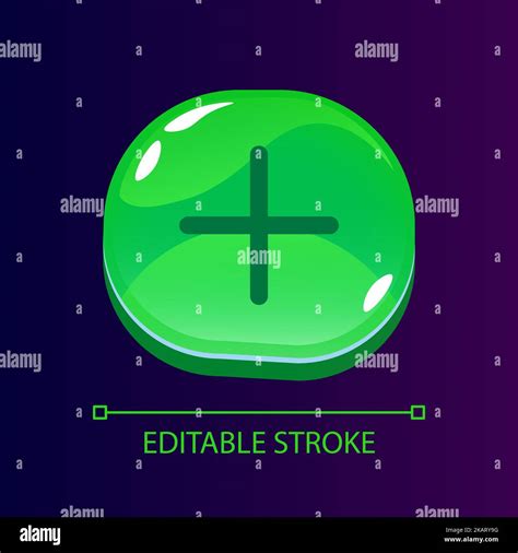 Plus Glossy Ui Button With Linear Icon Stock Vector Image And Art Alamy