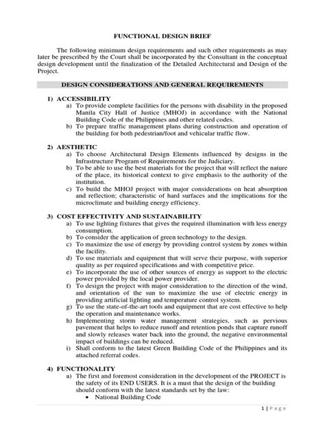 Bac Annex C And C 1 Functional Design Berief As Bidded Pdf